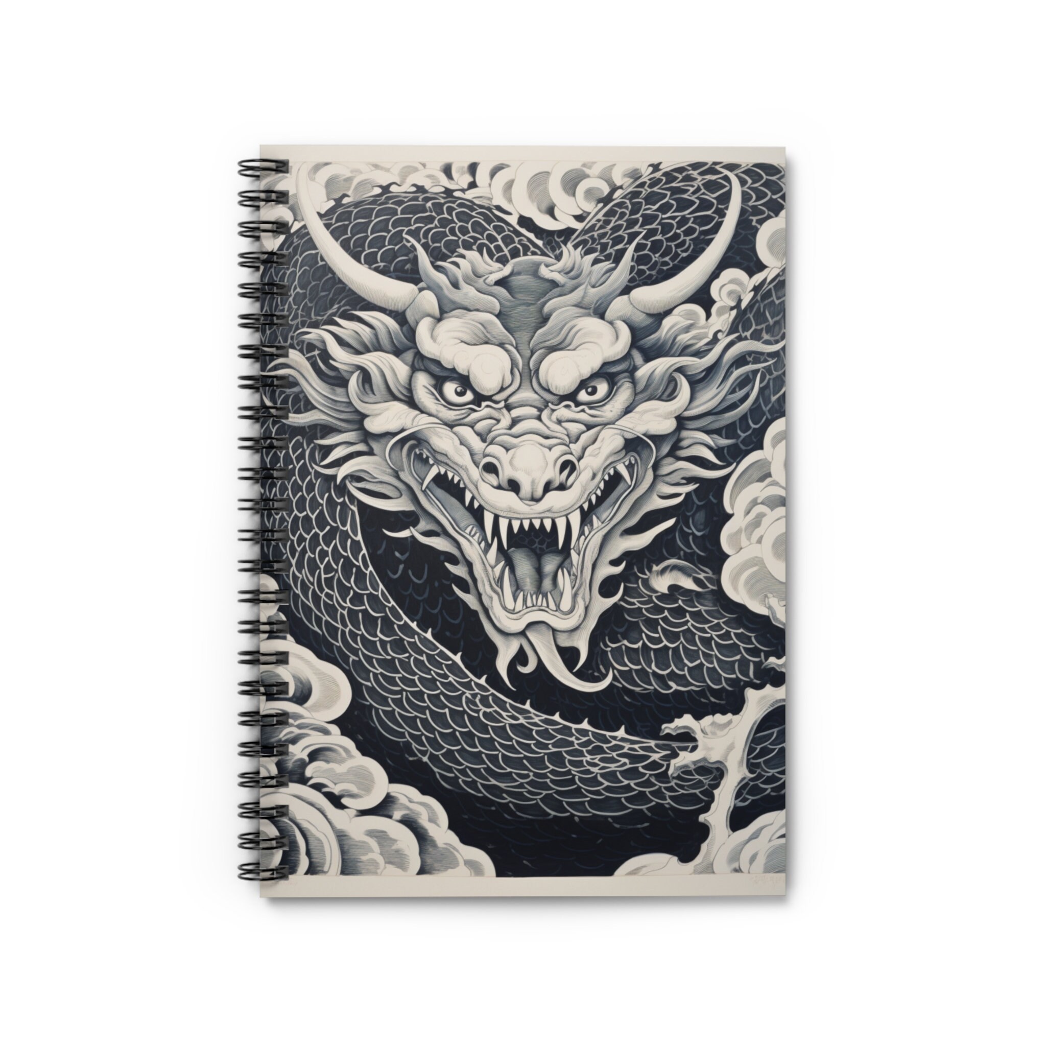 Dragon Block Art Spiral Notebook - Ruled Line, Journaling Note Book ...