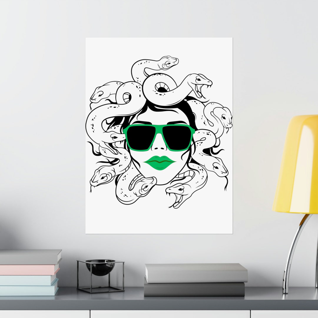 Chill Medusa Posters, Greek Mythology, Fun Wall Art, Home Decor, Medusa ...