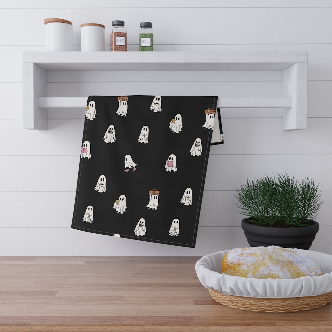 Ghost Gang Kitchen Towel, Halloween Decor, Dish Towel Spooky Fall ...