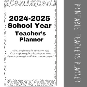 Printable 2024-2025 Teacher Planner, Classroom Worksheets, Instant ...