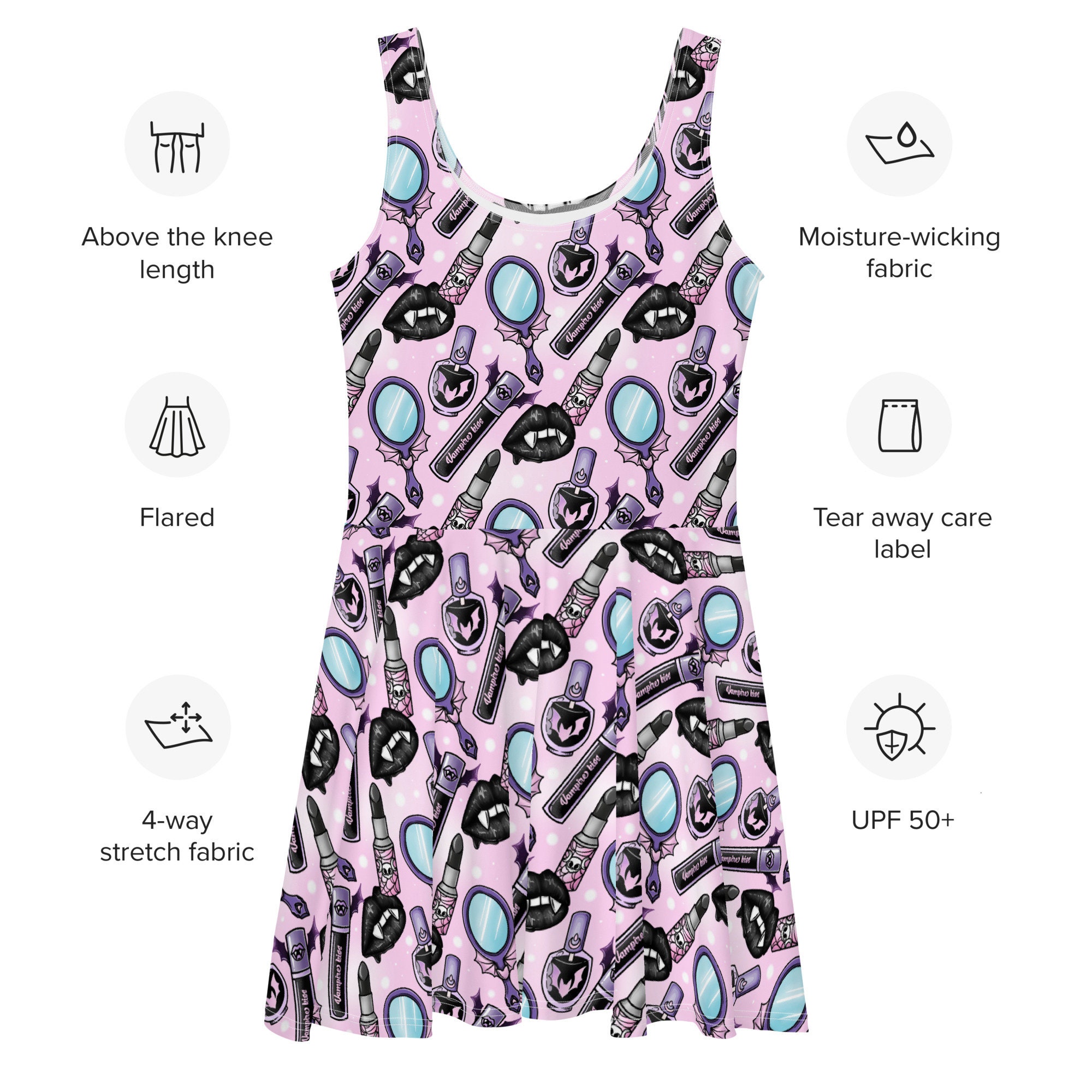 Pastel Goth Dress, Goth Sundress, Summer Dress for Women, Pink Gothic ...