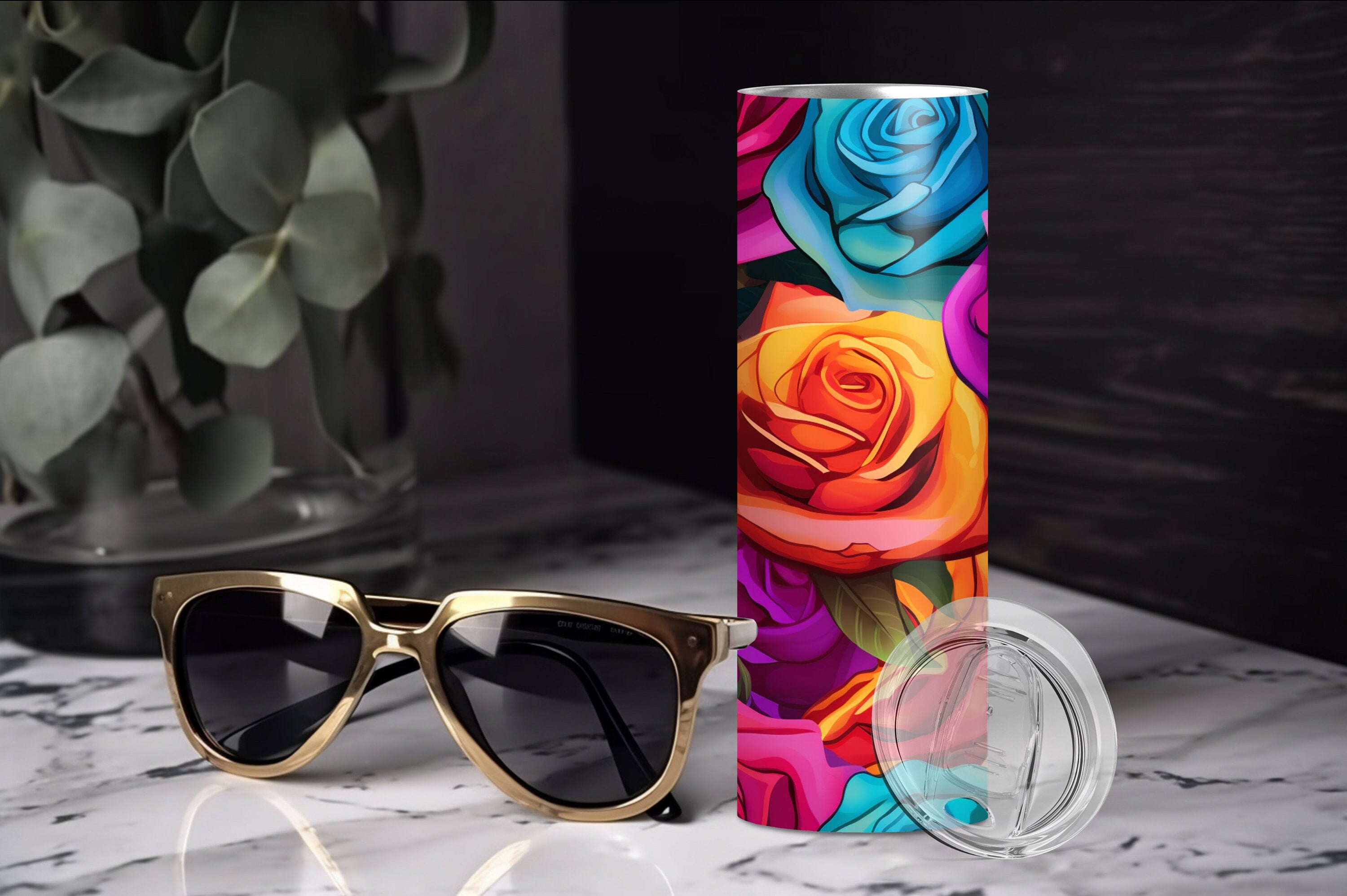 Lisa Frank Inspired Rose Art Sublimation Design, 20 Oz Skinny Tumbler ...