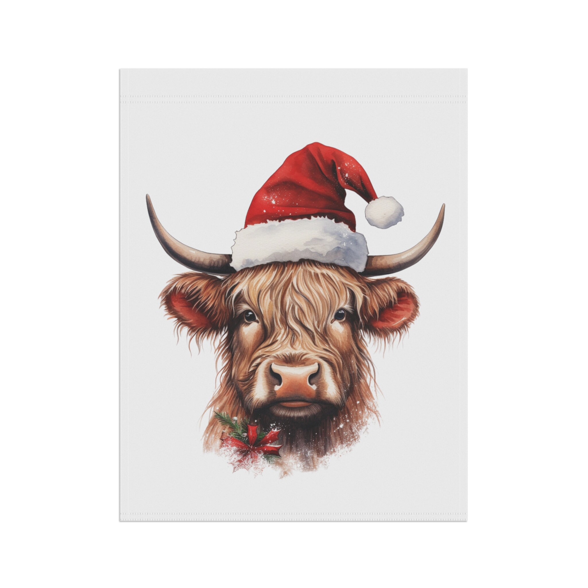 Santa Highland Cow Garden & House Banner Holiday Season - Etsy