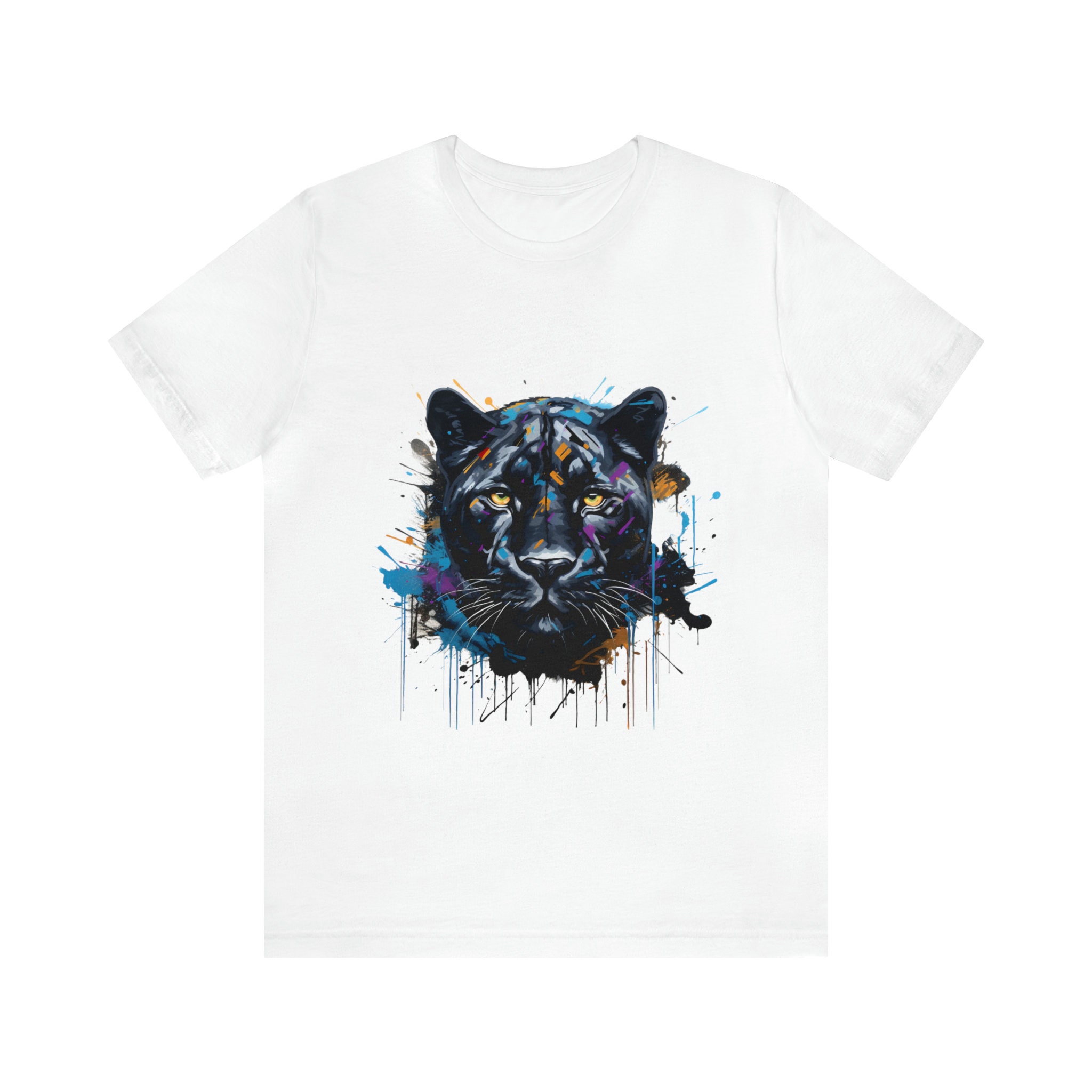 Graffiti Black Panther Unisex Short Sleeve Tee, Christmas Gift, Fun ...