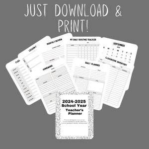 Printable 2024-2025 Teacher Planner, Classroom Worksheets, Instant ...
