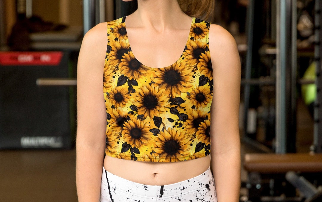 Sunflower Crop Top, Sunflower Shirt, Flower Top, Sunflowers Shirt ...