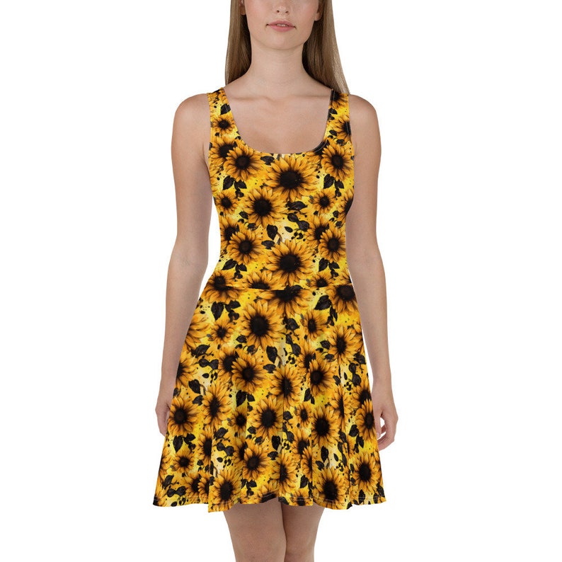 Sunflower Sundress, Sunflower Dress, Skater Dress, Plus Size Dresses ...