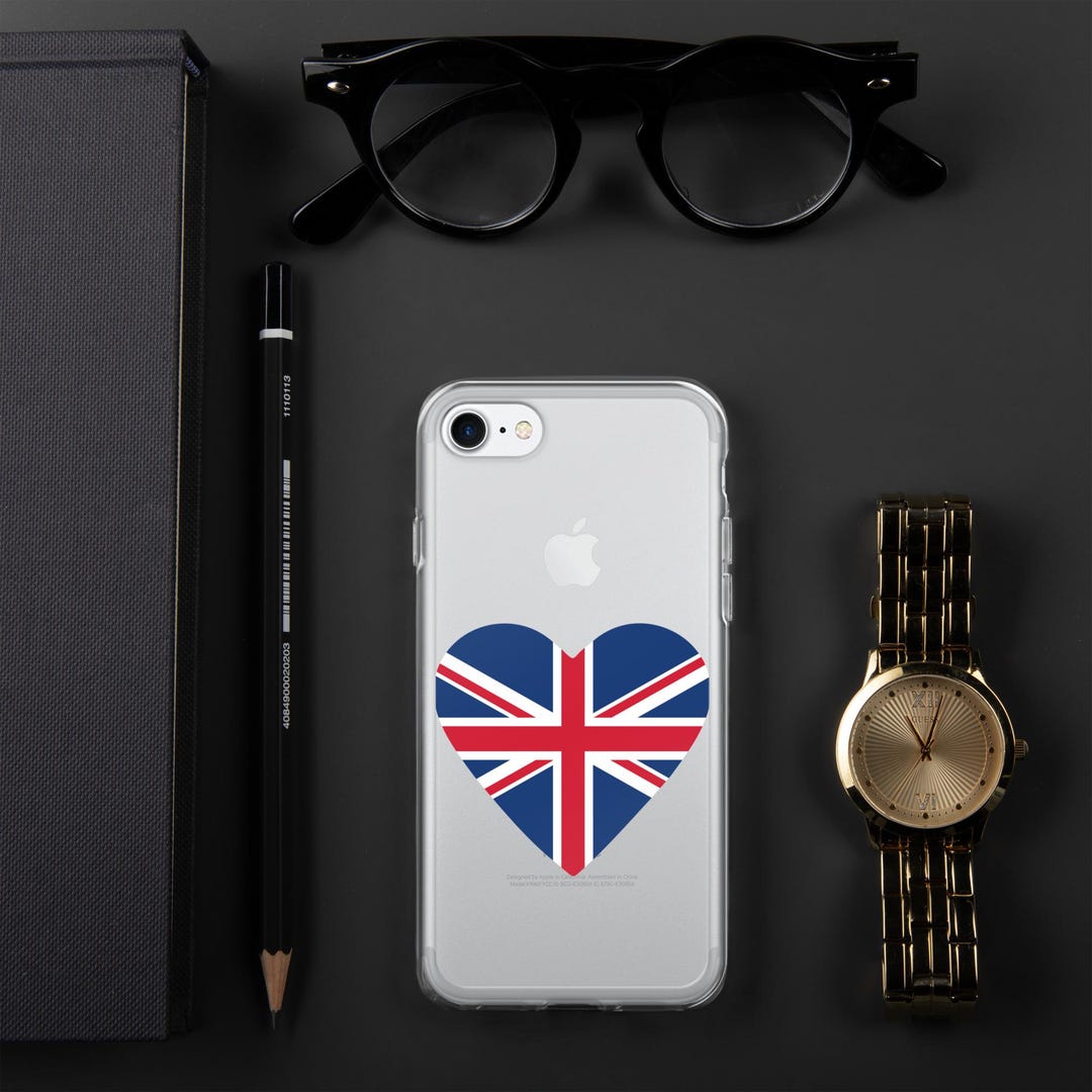 Union Jack Heart Clear Case for Iphone®, UK Phone Case, United Kingdom ...