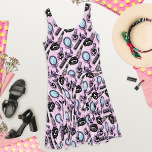 Pastel Goth Dress, Goth Sundress, Summer Dress for Women, Pink Gothic ...