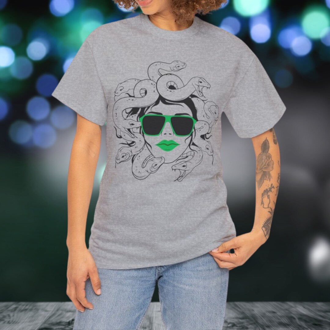 Medusa Heavy Cotton Tee, Greek Mythology T-shirt, Cool Graphic Tees ...