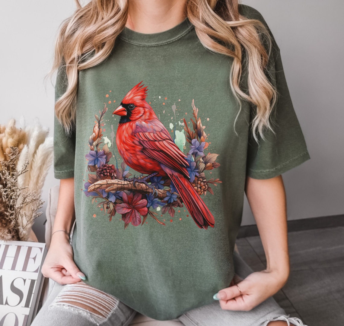Comfort Colors Cardinal T-shirt, Animal Lover Shirt, Bird T-shirt, Bird ...