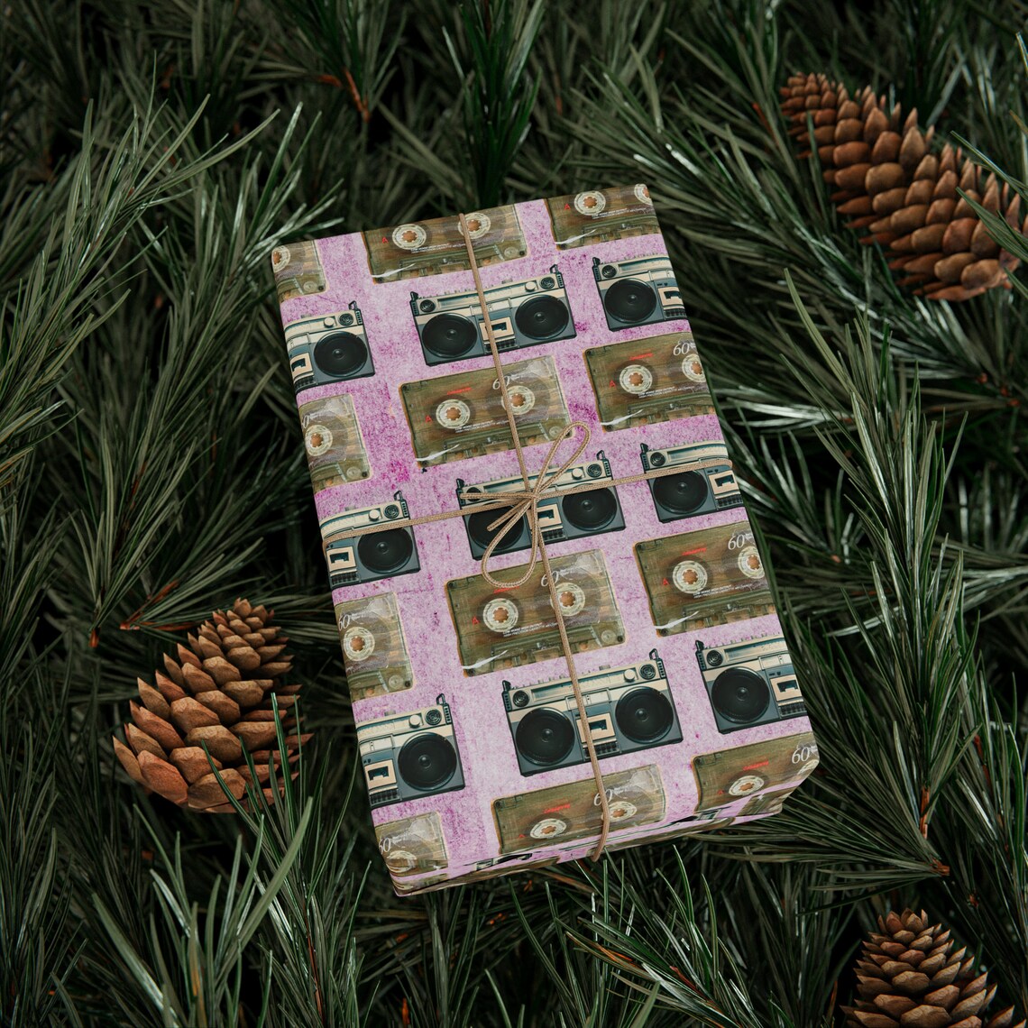 Retro Radio and Cassette Tape Gift Wrap, Glossy, Matte Wrapping Paper ...