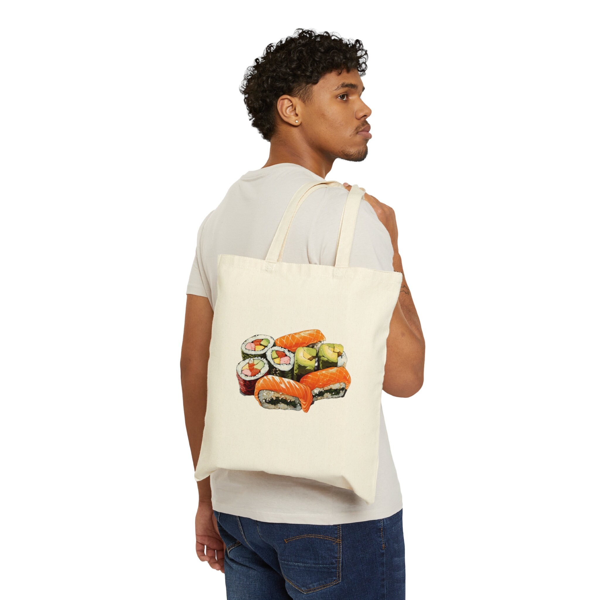 Sushi Canvas Tote Bag, Japanese Food Cuisine, Nigiri Sushi, Sushi Rolls ...