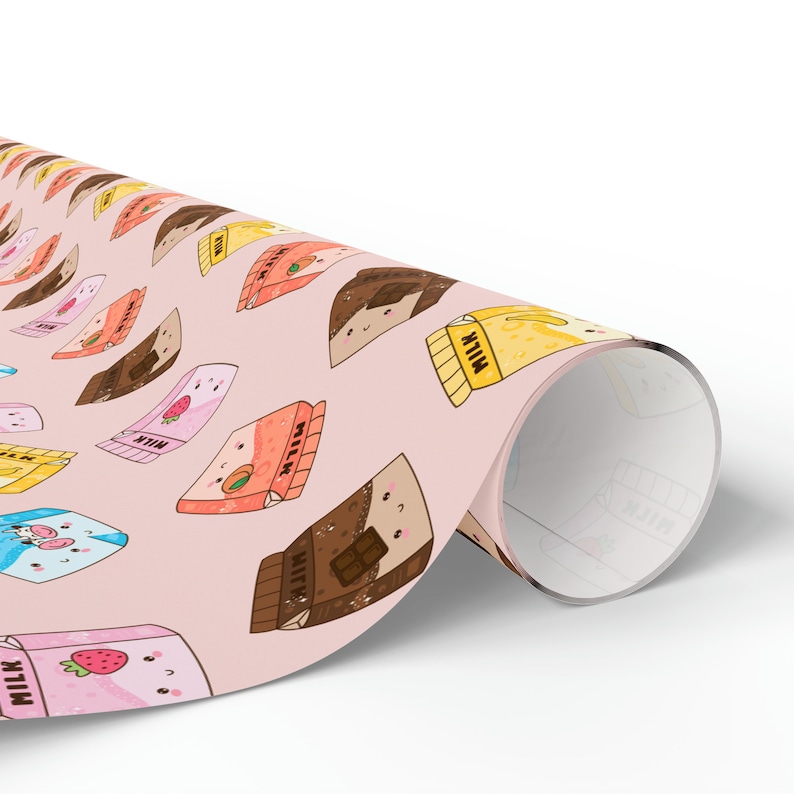 Kawaii Milk Carton Gift Wrap, Glossy or Matte Wrapping Paper Roll ...