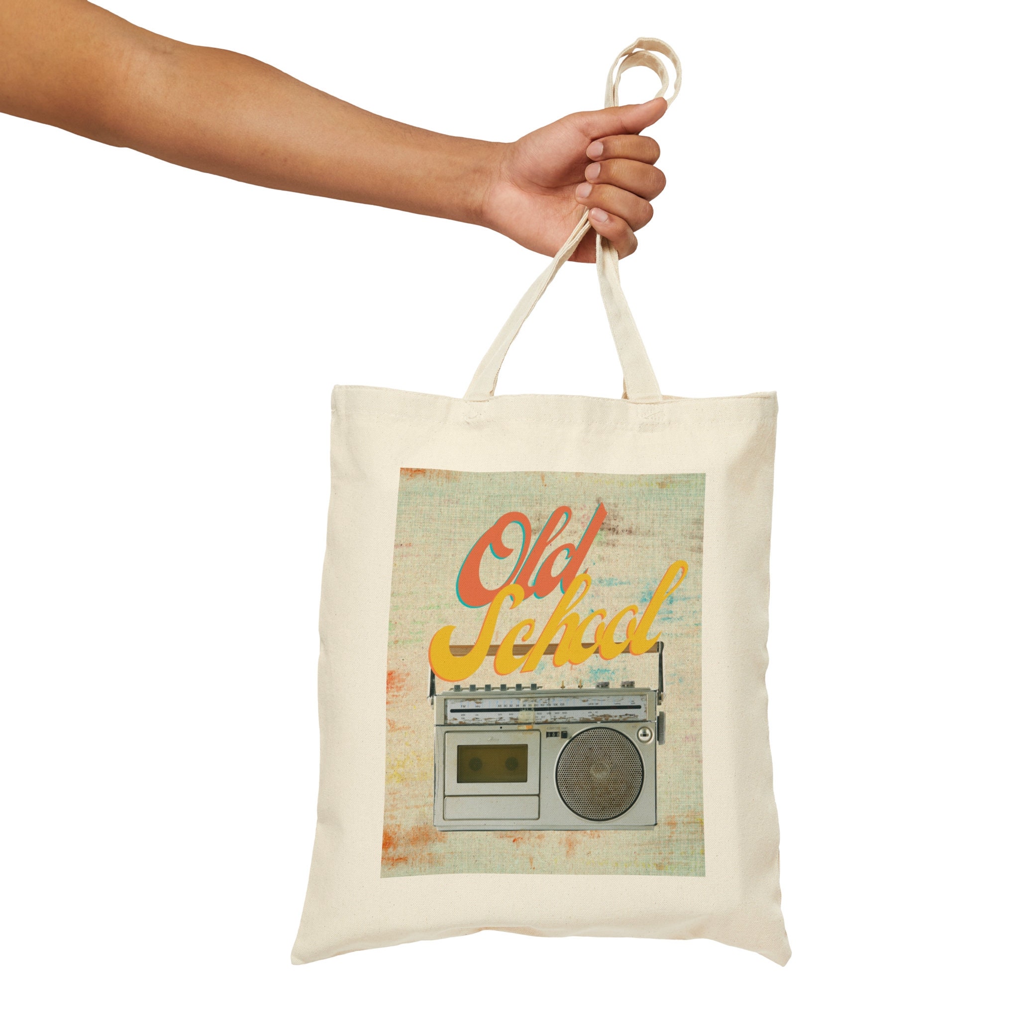 Old School Radio Cassette Tape Player Canvas Tote Bag, Aesthetics ...