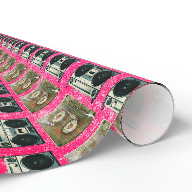 Vintage Radio Cassette Player Aesthetics Gift Wrap, Glossy or Matte ...