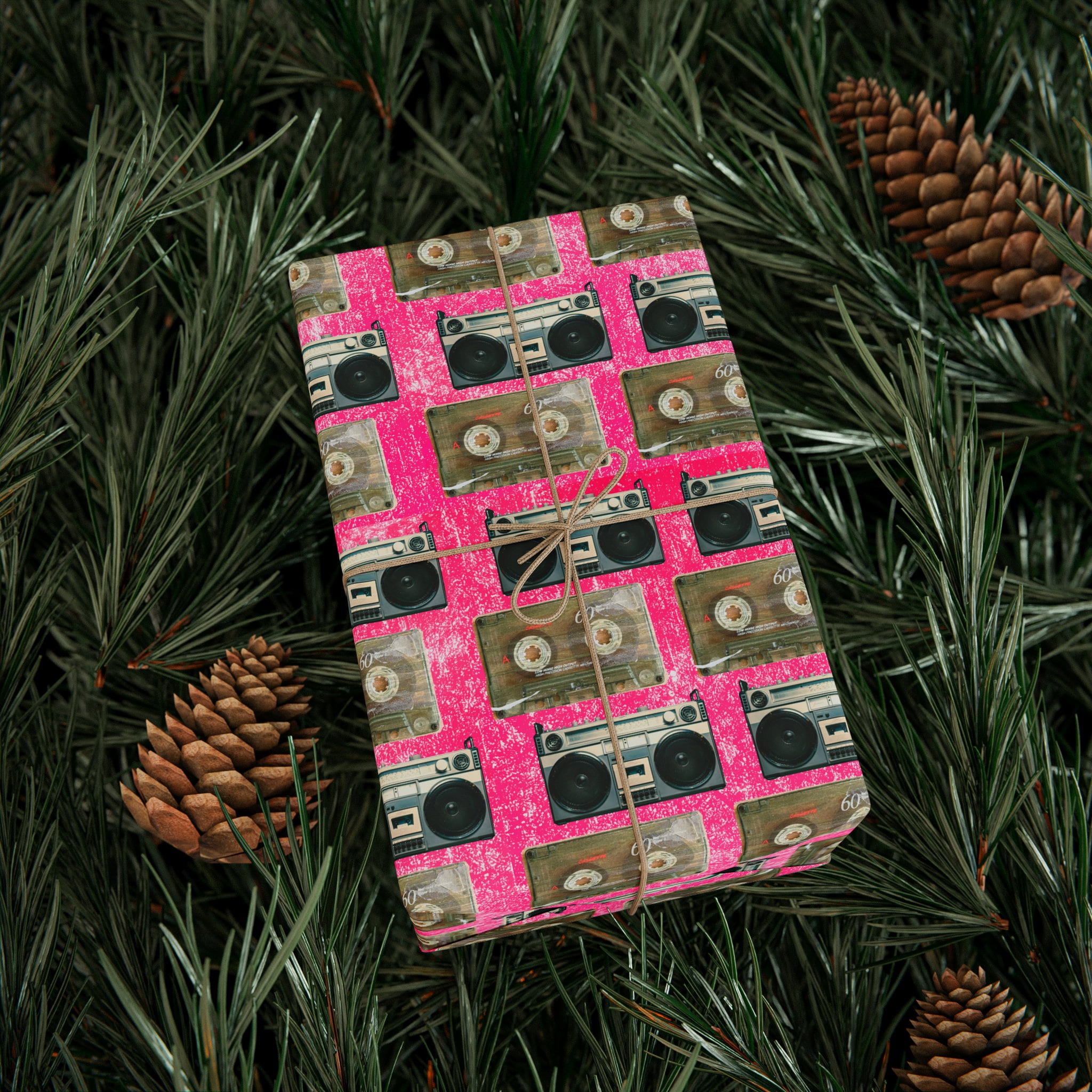 Vintage Radio Cassette Player Aesthetics Gift Wrap, Glossy or Matte ...