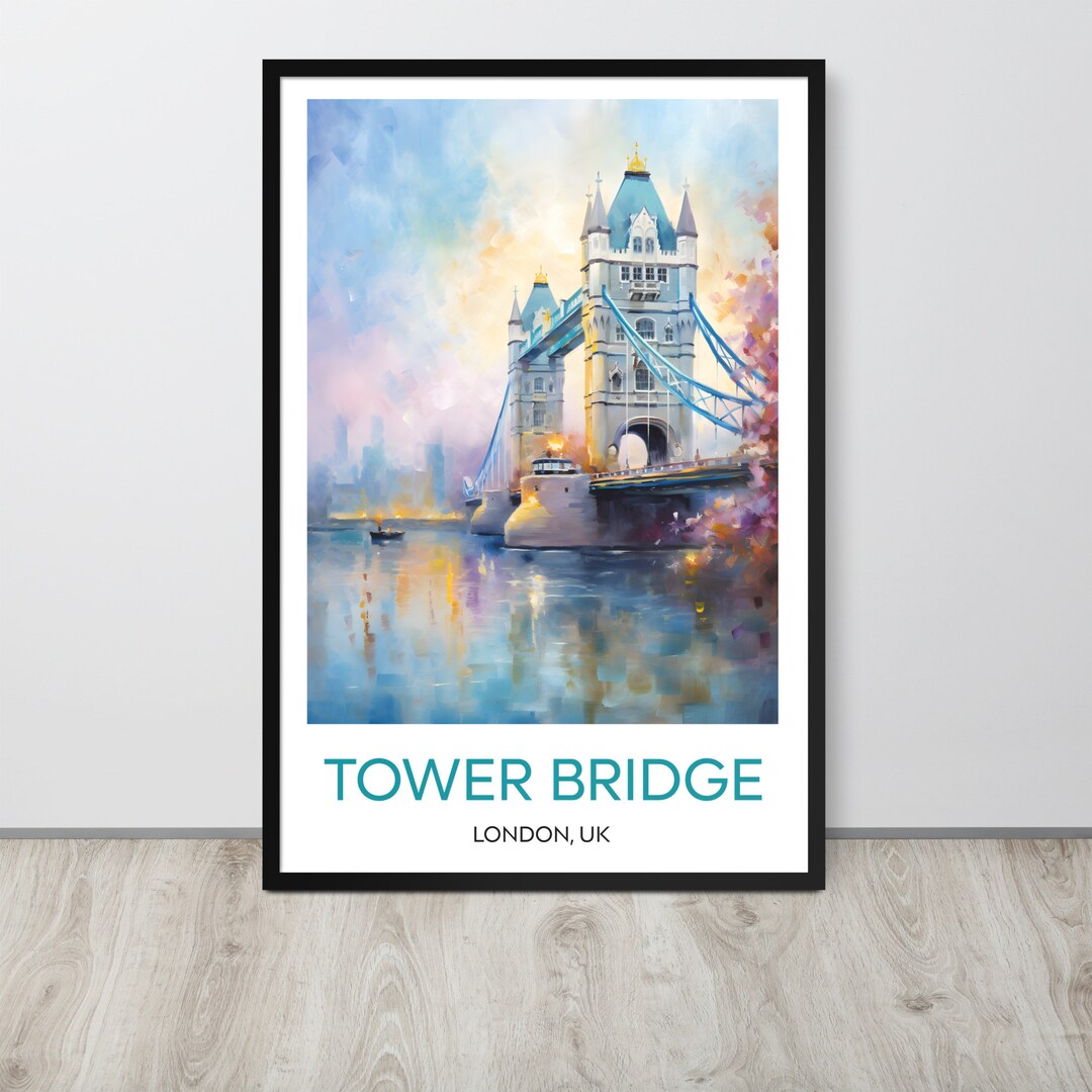 Tower Bridge Poster, London Bridge Travel Art Print, Impressionist ...