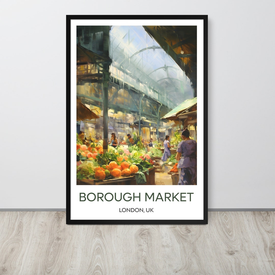 Borough Market Watercolor Poster, London Bridge Travel Art Print ...