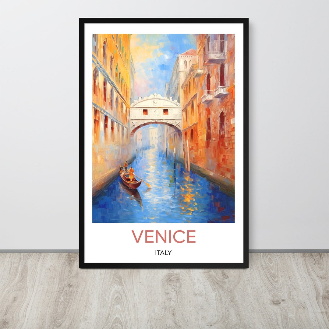 Venice Bridge of Sighs Poster, Venice Travel Art Print, Gondola Travel ...