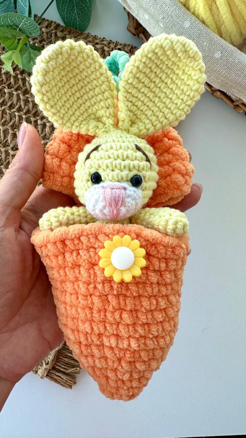 Crochet Pattern Bunny In Carrot Easter Amigurumi Rabbit Pattern Tiny