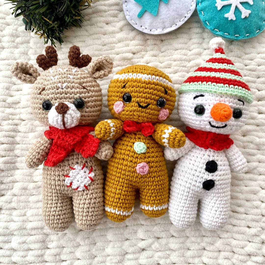 Crochet Christmas Pattern: Deer, Gingerbread, Snowman Amigurumi ...