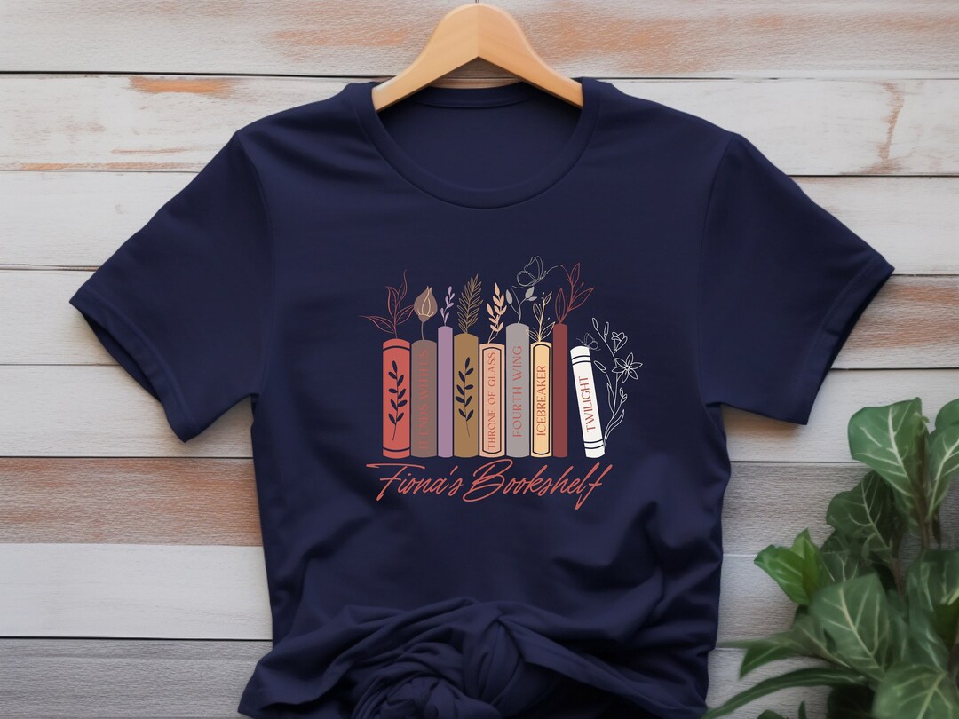 Custom Bookshelf Shirt, Book Lover Crewneck, Personalized Book ...