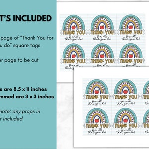 Teacher Appreciation Gift Tags | Thank You Tags | School Employee ...