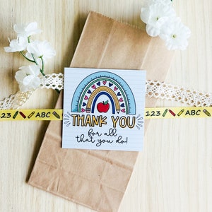Teacher Appreciation Gift Tags | Thank You Tags | School Employee ...