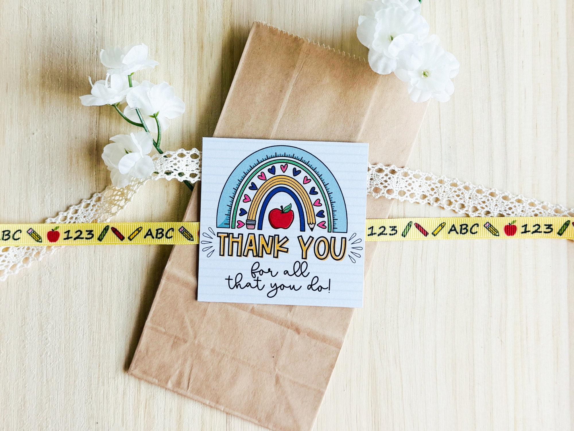 Teacher Appreciation Gift Tags | Thank You Tags | School Employee ...