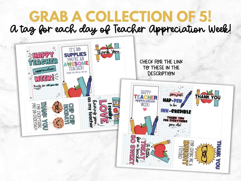 Teacher Appreciation Gift Tags Thank You Tags School Employee ...