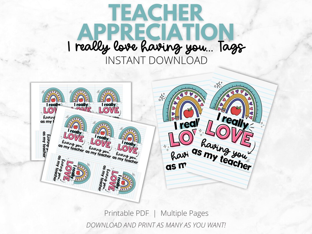 Teacher Appreciation Gift Tags | Thank You Tag | School Employee ...