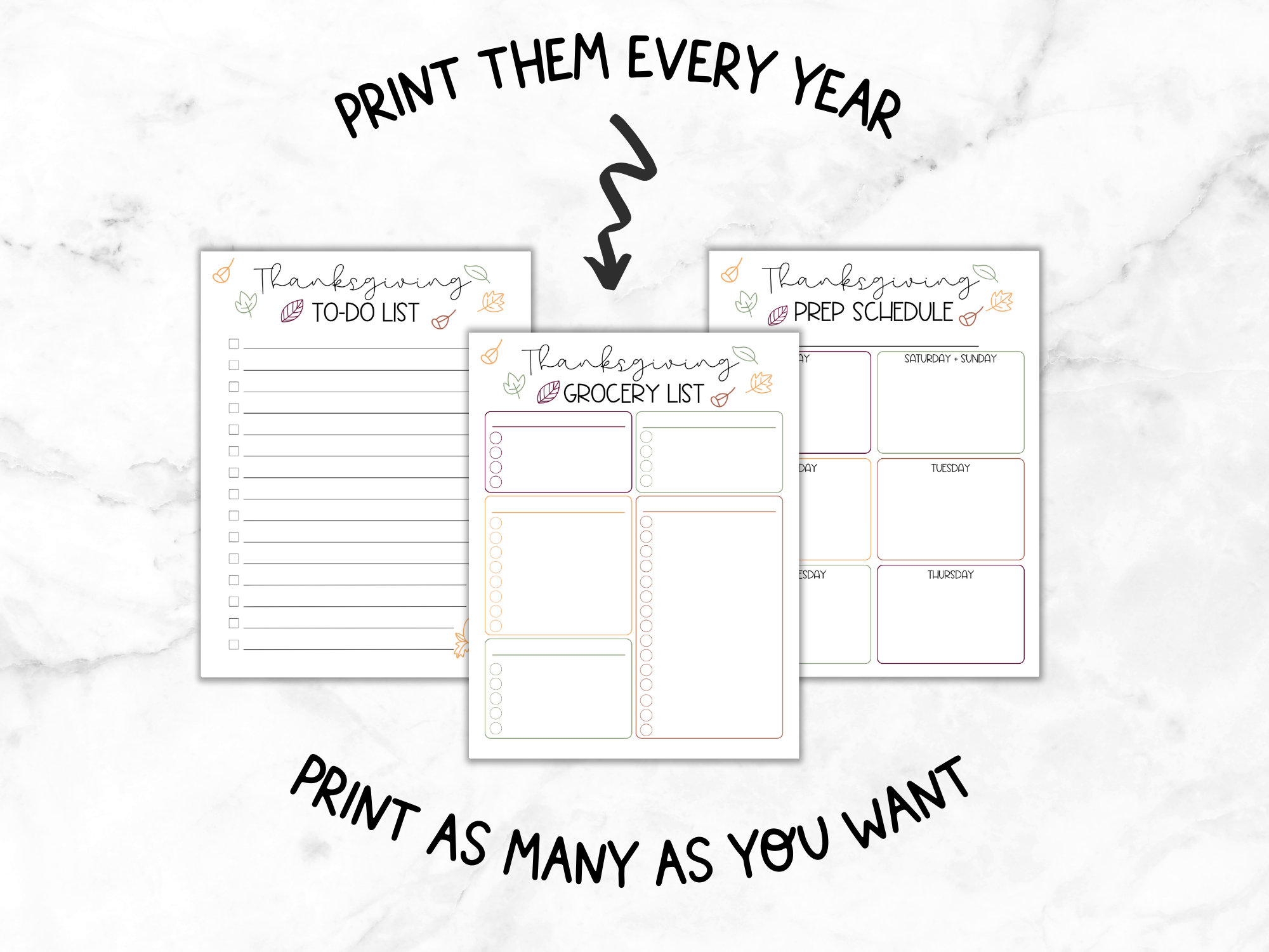 Thanksgiving Hosting Planning Printables | Thanksgiving Menu Plan ...