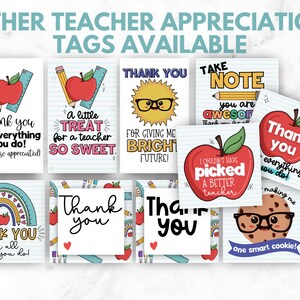 Teacher Appreciation Gift Tags Thank You Tag School Employee ...