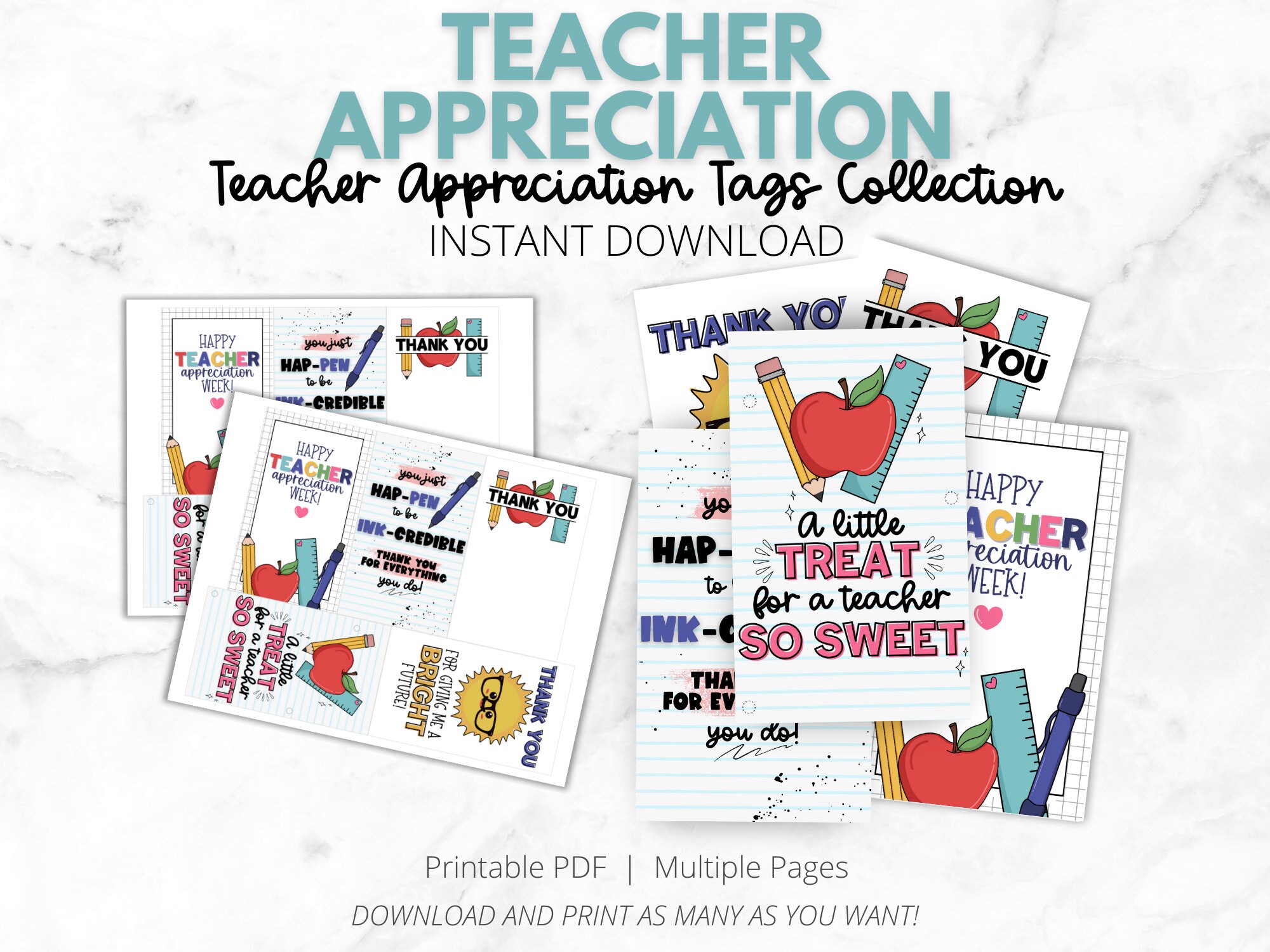 Teacher Appreciation Gift Tags | Thank You Tags | School Employee ...