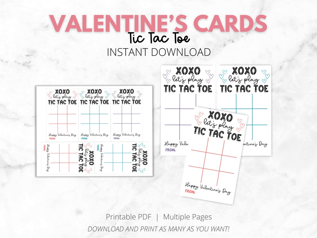 Printable Valentines | Tic Tac Toe Valentines | XOXO Let's Play ...