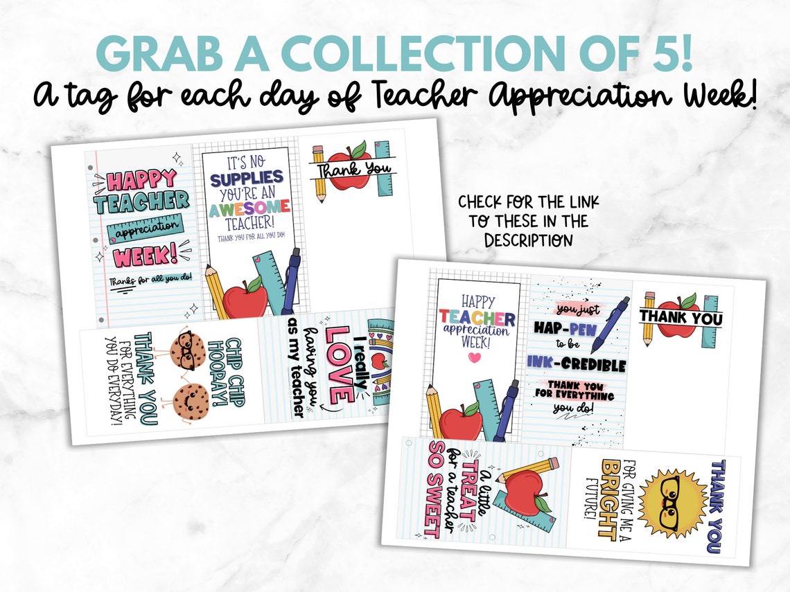 Teacher Appreciation Gift Tags Thank You Tags School Employee ...