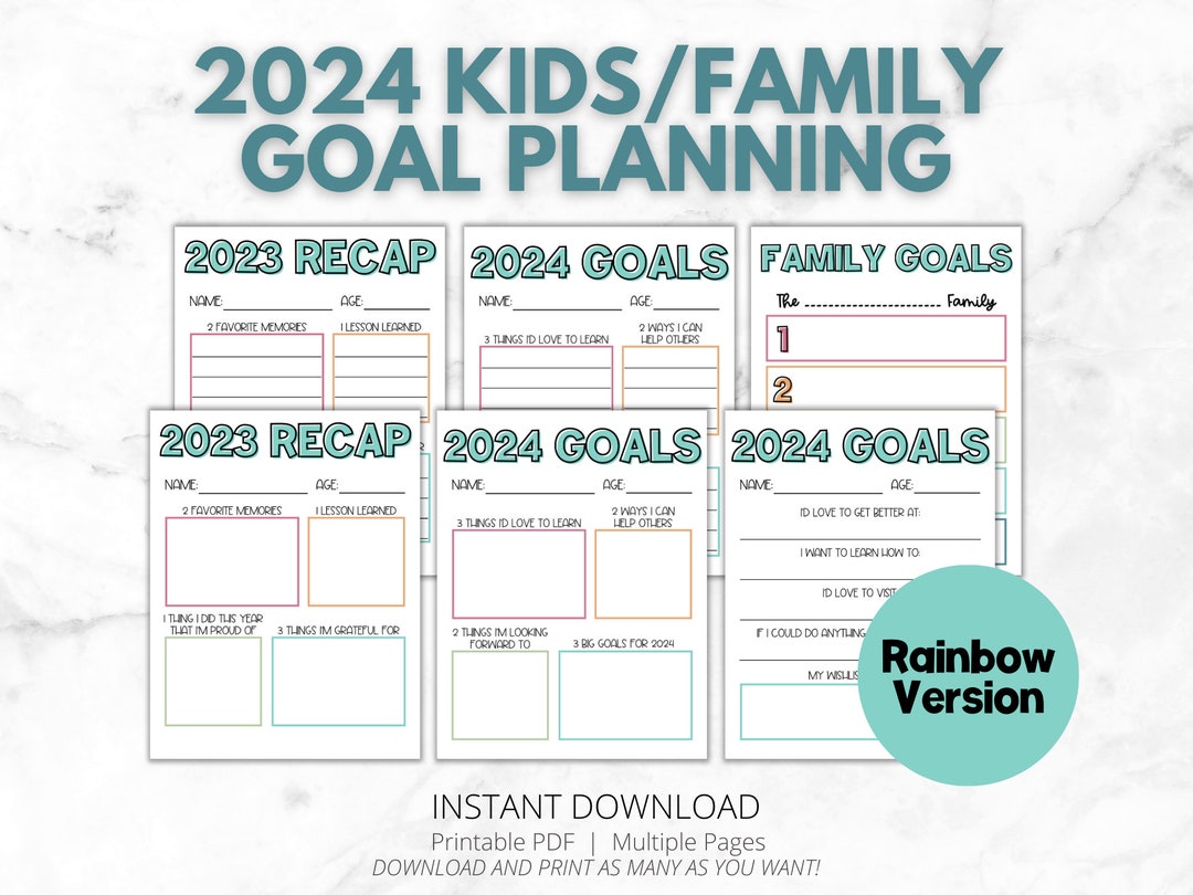 New Year Goals 2024 Goals 2023 Recap/reflection Family Goal Planner ...