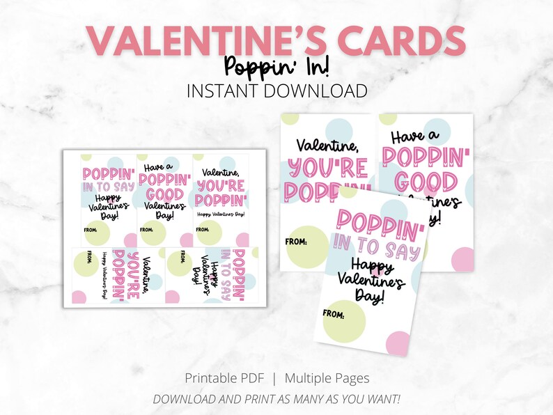Printable Valentines | Poppin Valentine, Poppin' Good | Fidget Popper ...