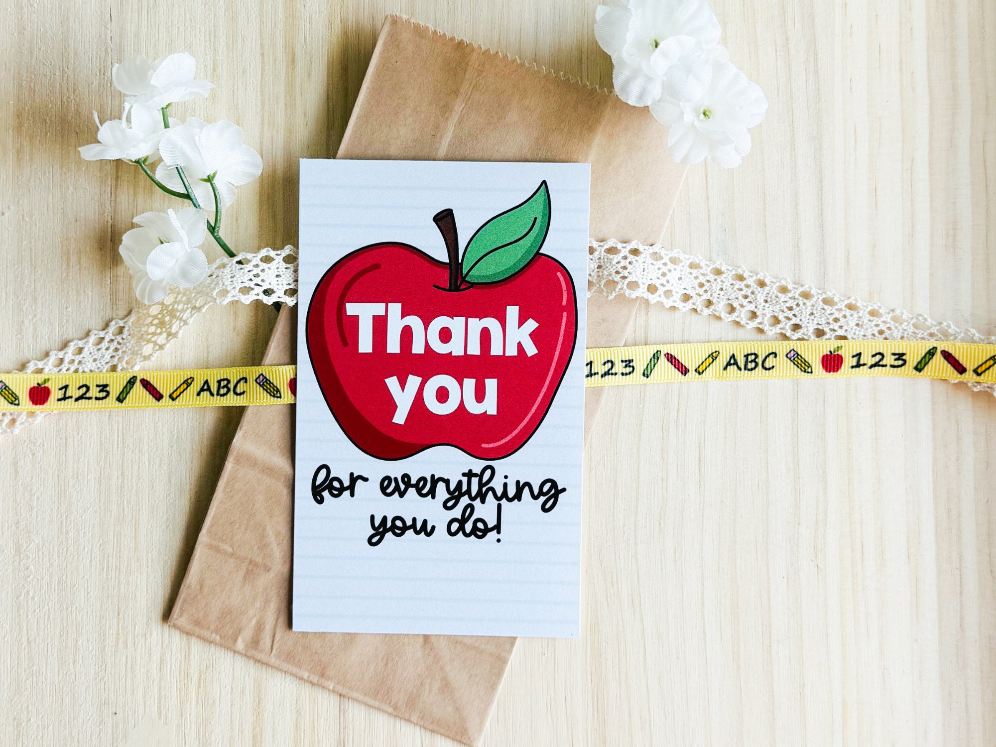 Teacher Appreciation Gift Tags Thank You Tag School Employee ...