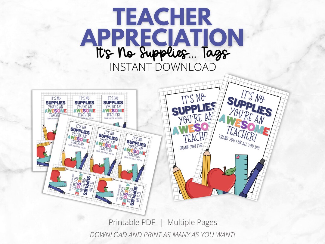 Teacher Appreciation Gift Tags | Thank You Tags | School Employee ...