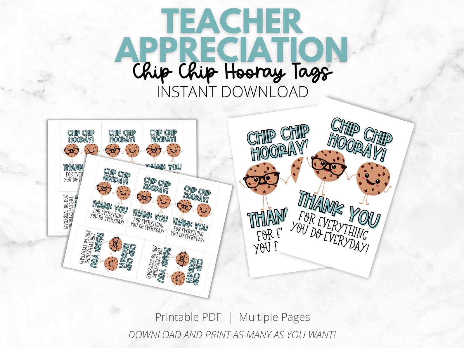 Teacher Appreciation Gift Tags | Thank You Tags | School Employee ...