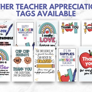 Teacher Appreciation Gift Tags Thank You Tags School Employee ...