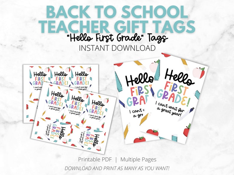 Back to School Teacher Gift Tags | Welcome Tags | B2S Gift | Hello ...