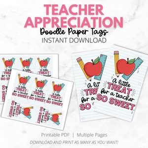 Teacher Appreciation Gift Tags | Thank You Tags | School Employee ...