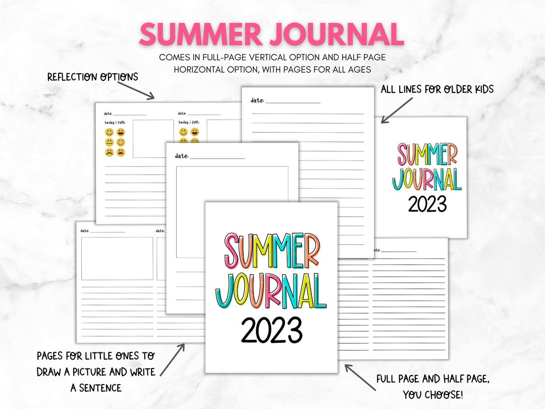 Summer Journal Printables | Journal Printables for Kids | Summer ...