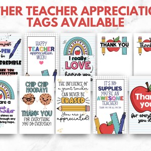 Teacher Appreciation Gift Tags | Thank You Tags | School Employee ...
