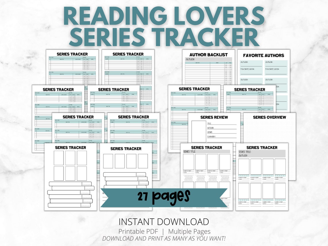 Reading Lovers Book Series Trackers | Printable Reading Journal ...
