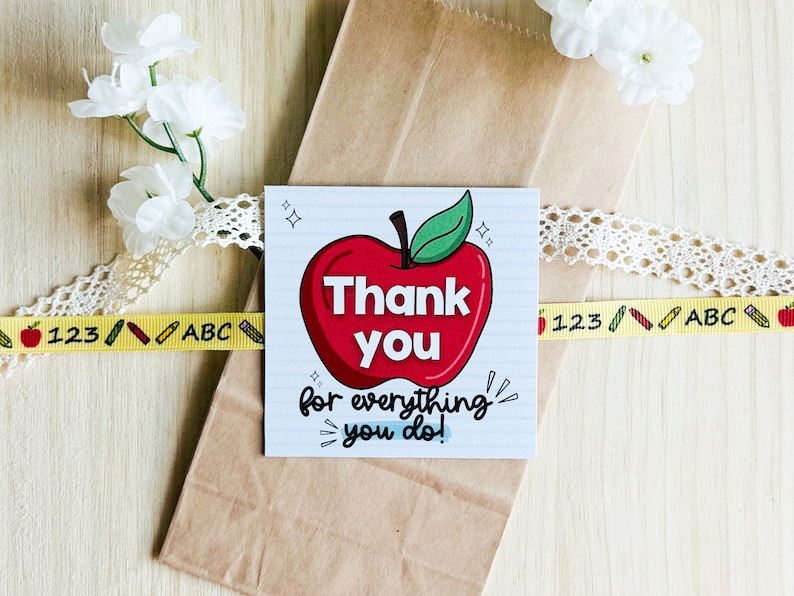 Teacher Appreciation Gift Tags | Thank You Tags | School Employee ...