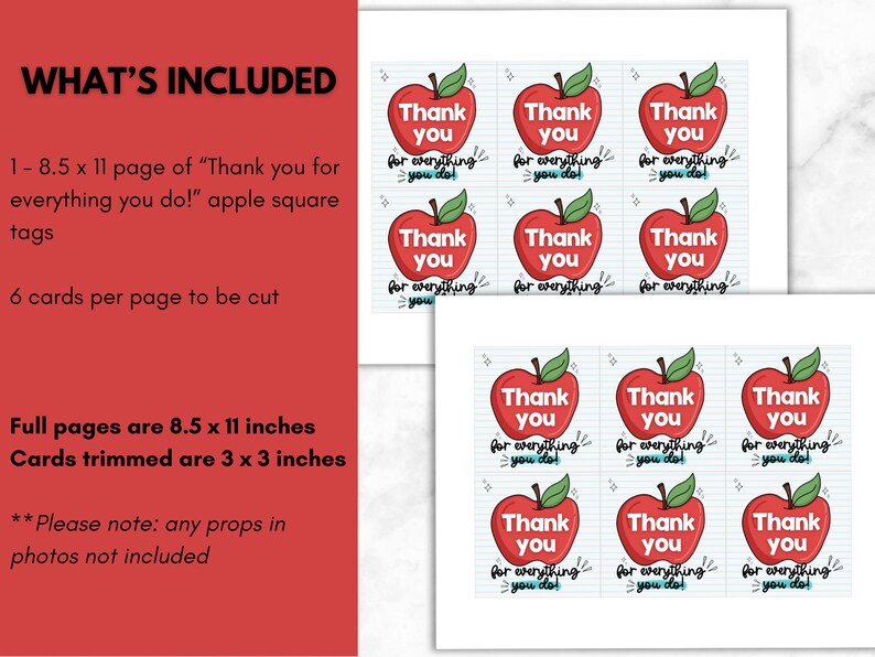 Teacher Appreciation Gift Tags | Thank You Tags | School Employee ...